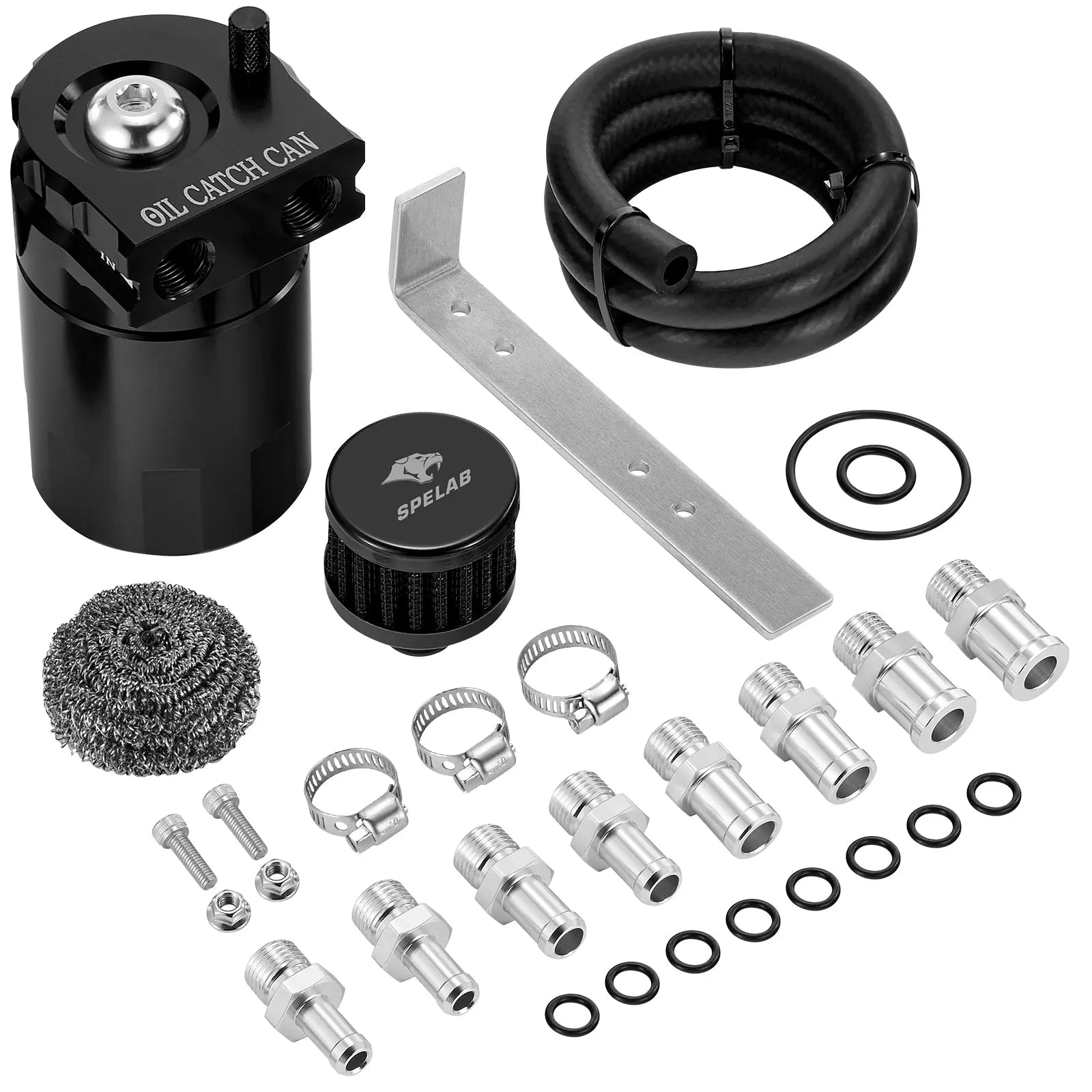 Universal 300ml Aluminum Baffled Oil Catch Can Kit – SPELAB