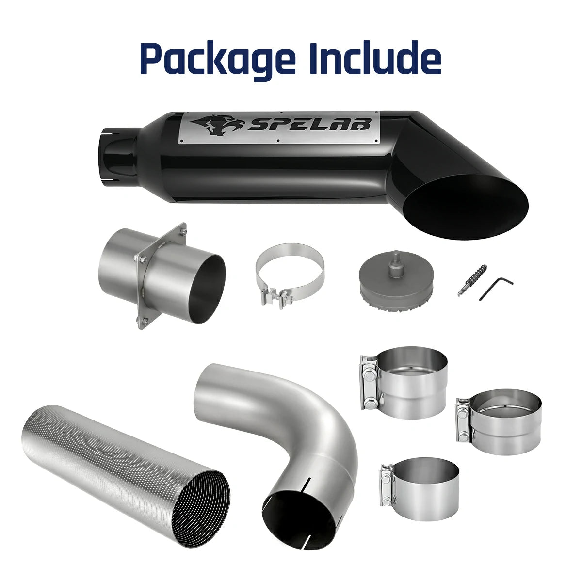 4"/5"Inlet 7"/8"Outlet 36"Tall Exhaust Stack Tip for Pickup – SPELAB
