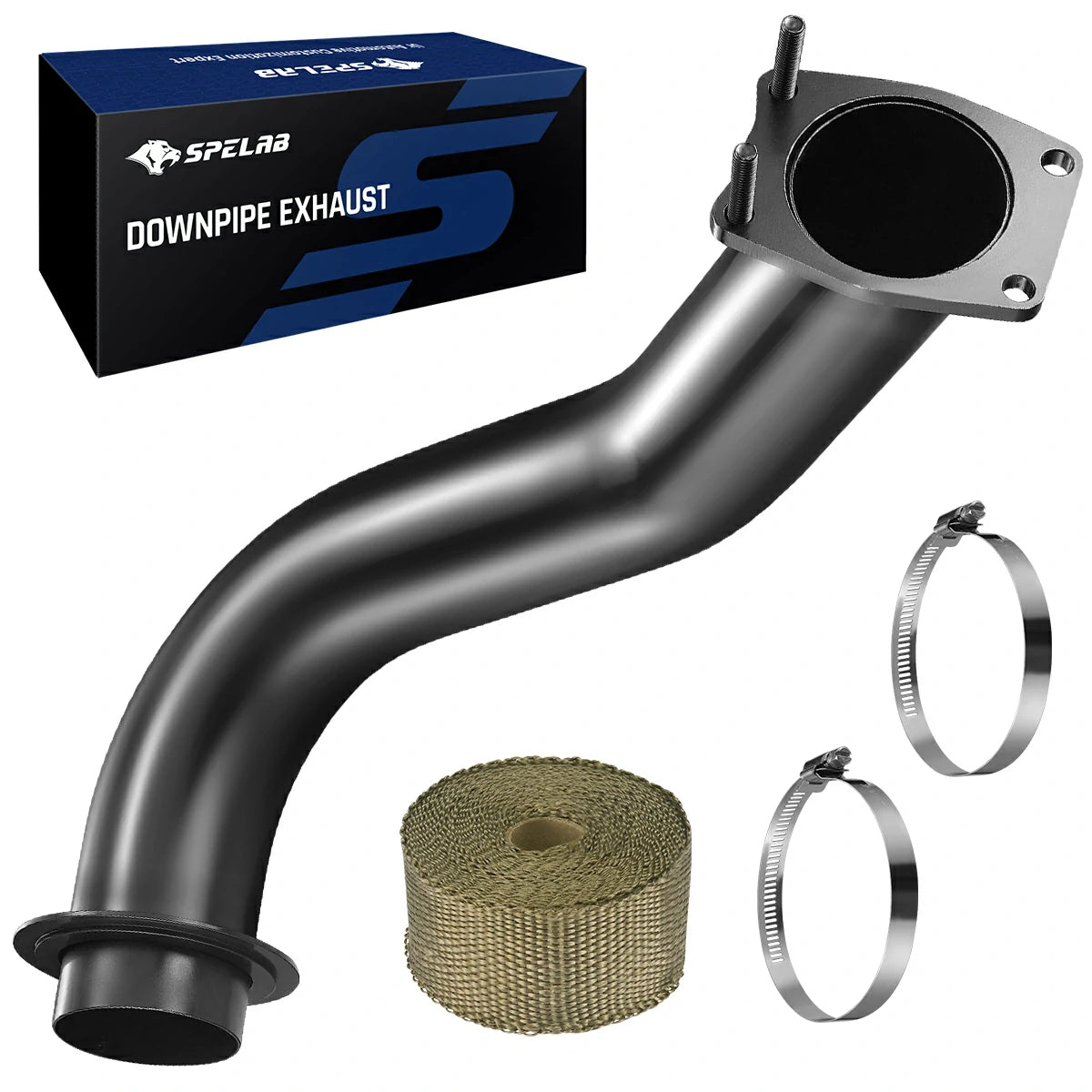 L5P Duramax 2017-2024 3.5 Inch Performance Downpipe Black Ceramic – SPELAB