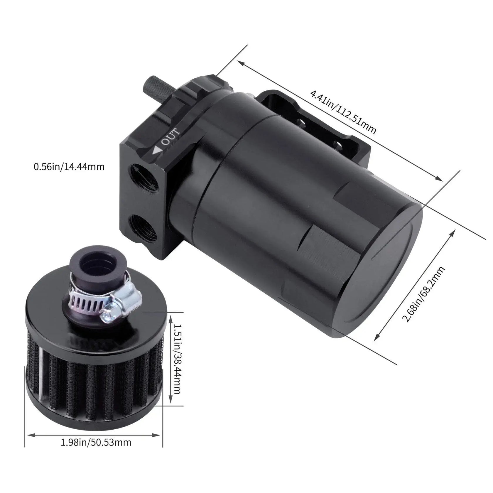 Universal 300ml Aluminum Baffled Oil Catch Can Kit – SPELAB
