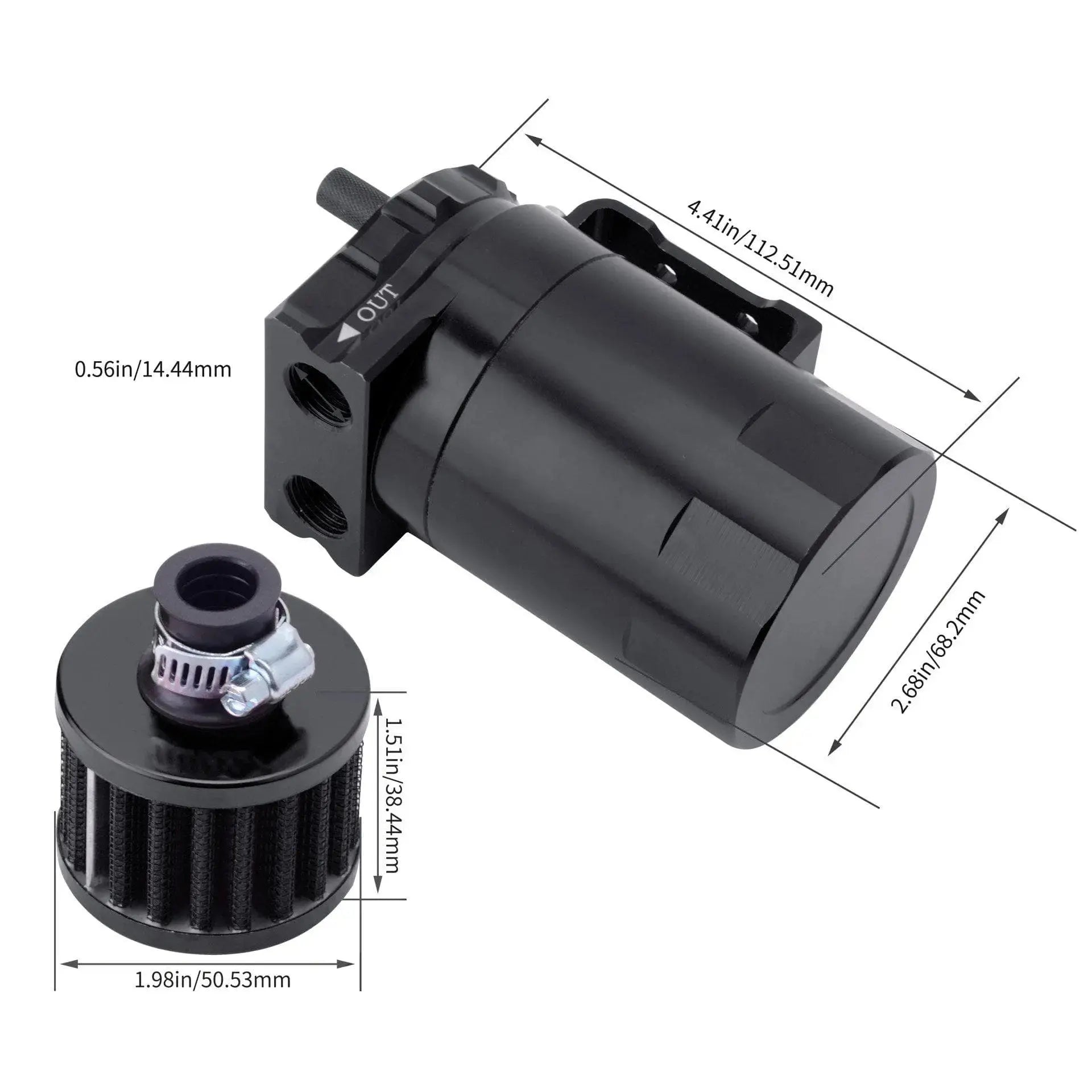 Universal 300ml Aluminum Baffled Oil Catch Can Kit – SPELAB