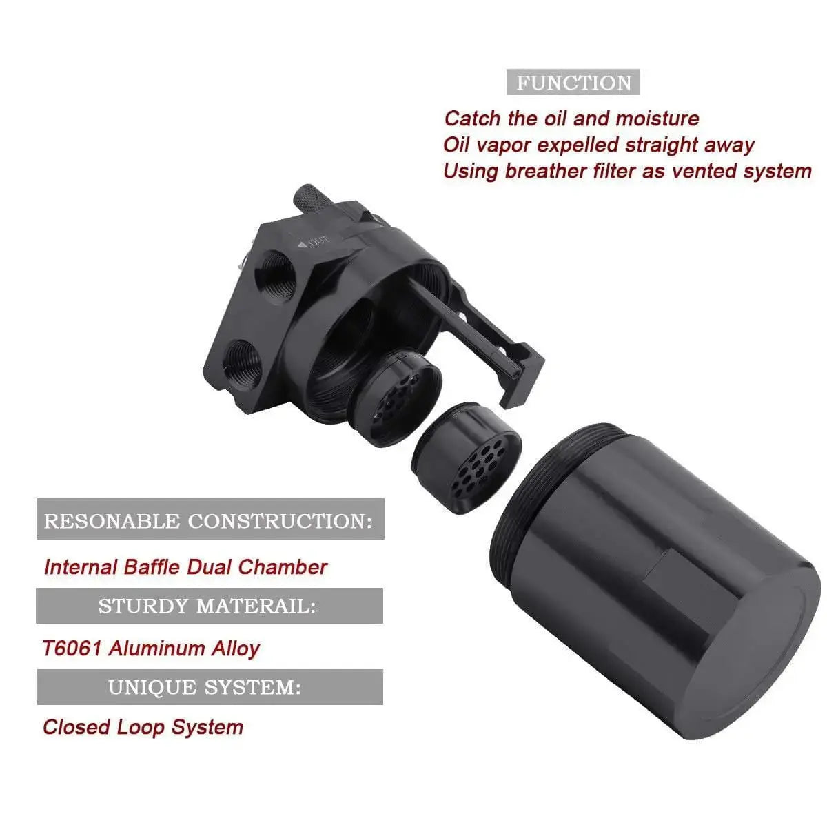Universal 300ml Aluminum Baffled Oil Catch Can Kit – SPELAB